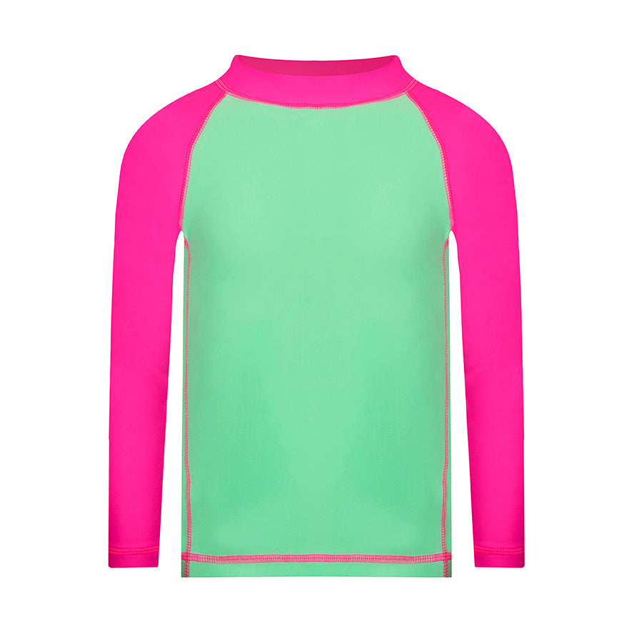 Mint Long Sleeve Rash Guard Pink Sleeves | Krio + Color – Krio Color ...
